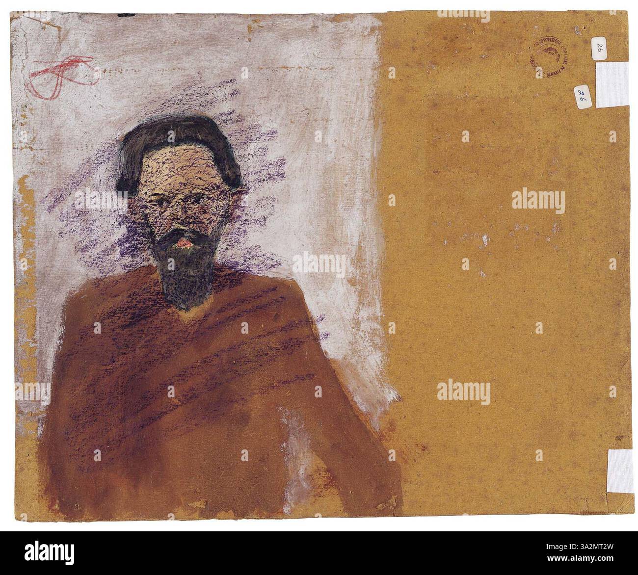 This portrait of Arnold Schoenberg (1874–1951) emphasizes his ...