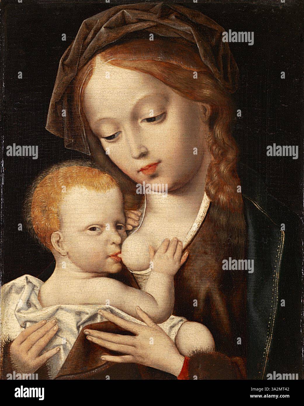 Workshop of Joos van Cleve, circa 1530–1535, Madonna and Child. This oil on panel painting shows ...