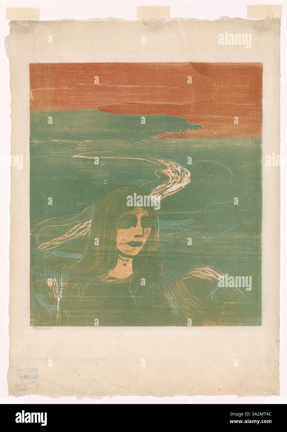 'Woman's Head against the Shore' by Edvard Munch portrays a woman in a ...