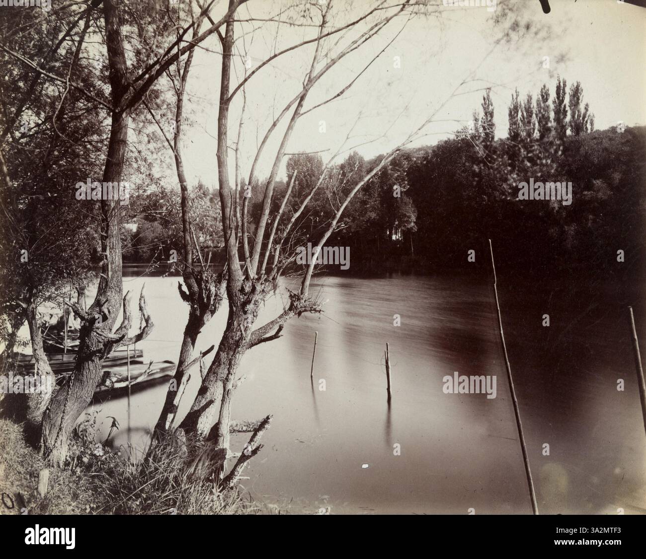 This photograph by Eugène Atget from 1919-21 depicts the banks of the ...