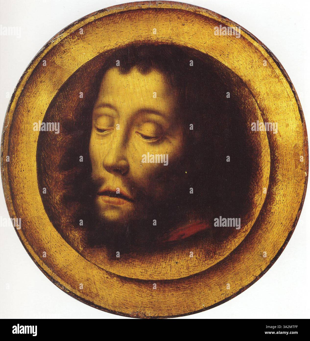 This painting by Albrecht Bouts depicts the head of St. John the ...