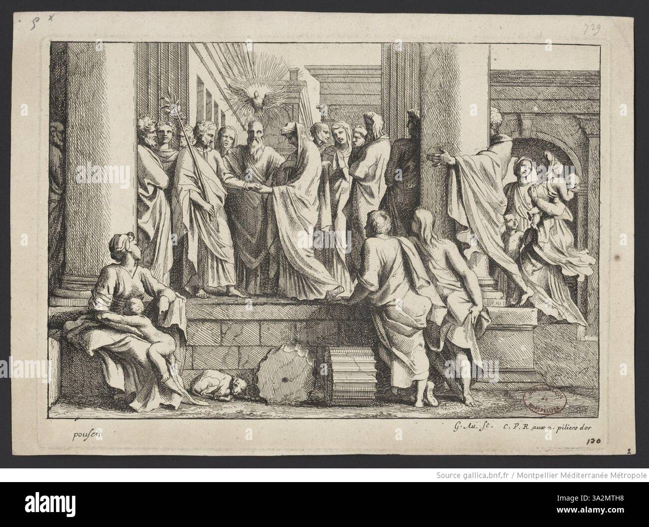 Gérard Audran’s engraving of the Marriage of the Virgin, based on ...