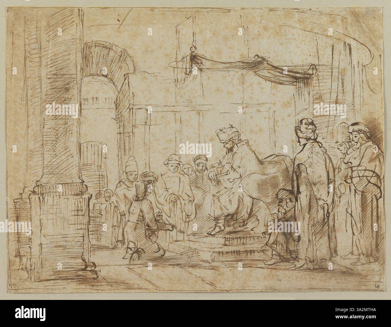 This etching titled 'Souverain imploré' presents a figure imploring a ...