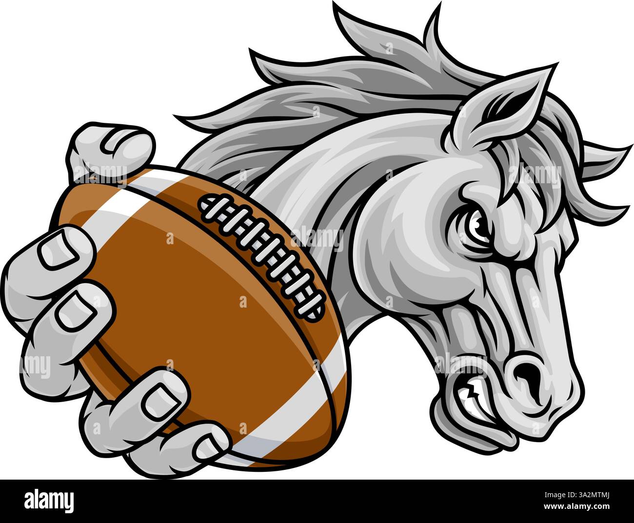 Horse Mustang Stallion Football Sports Team Mascot Stock Vector Image ...