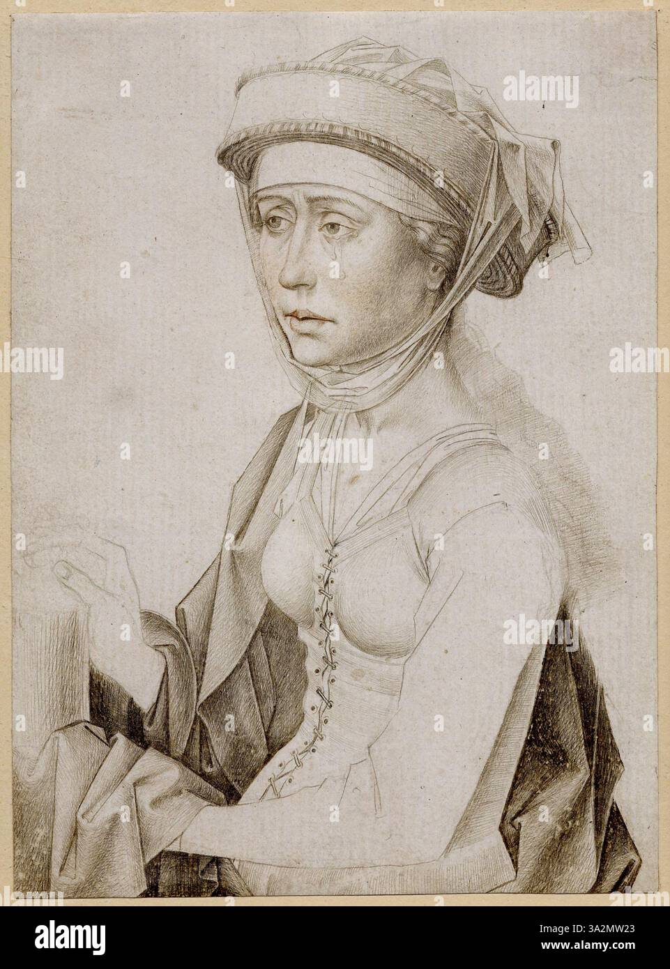 This work, attributed to the Circle of Rogier van der Weyden, portrays St. Mary Magdalene ...