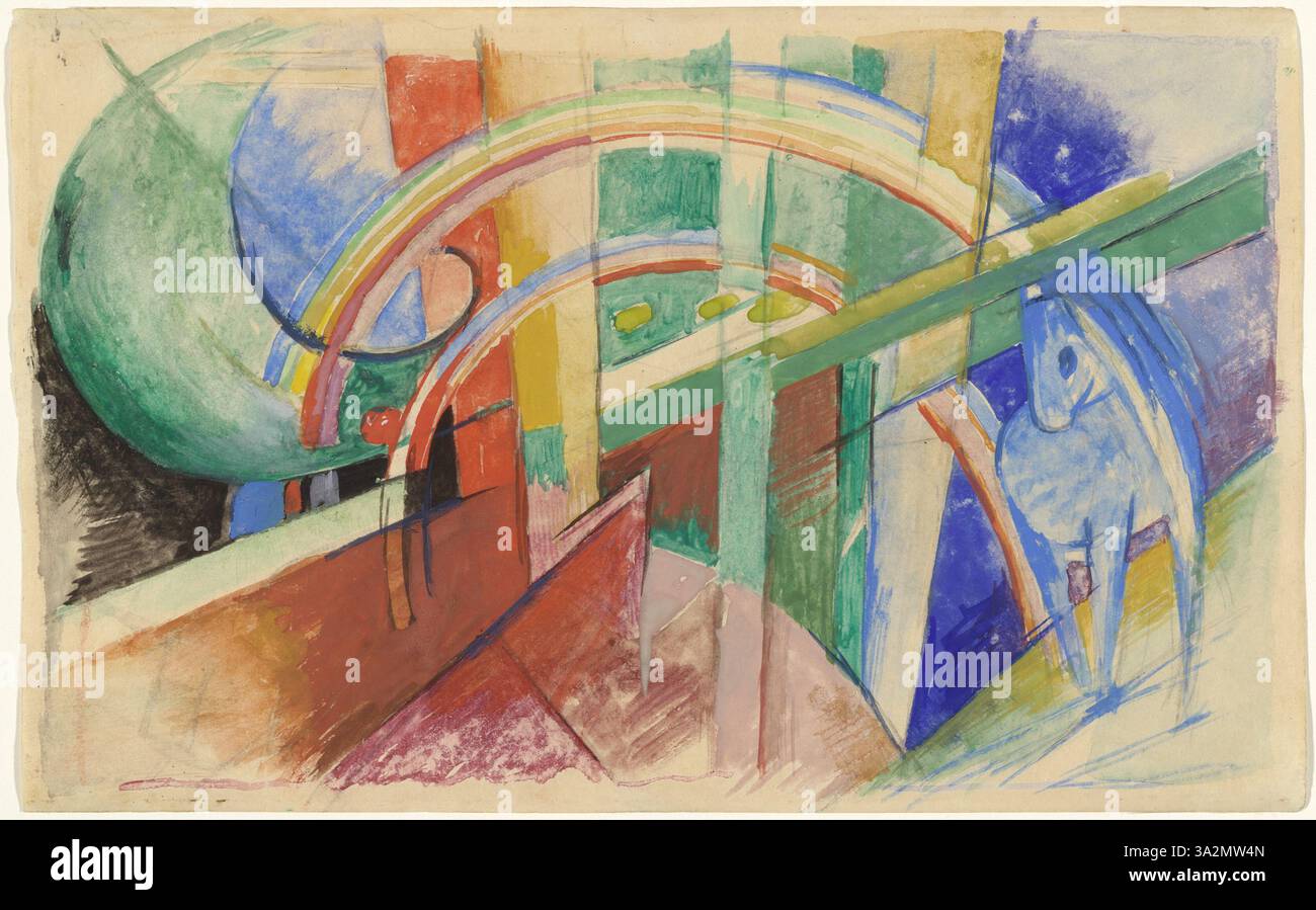 Blaues Pferd mit Regenbogen (Blue Horse with Rainbow) by Franz Marc ...