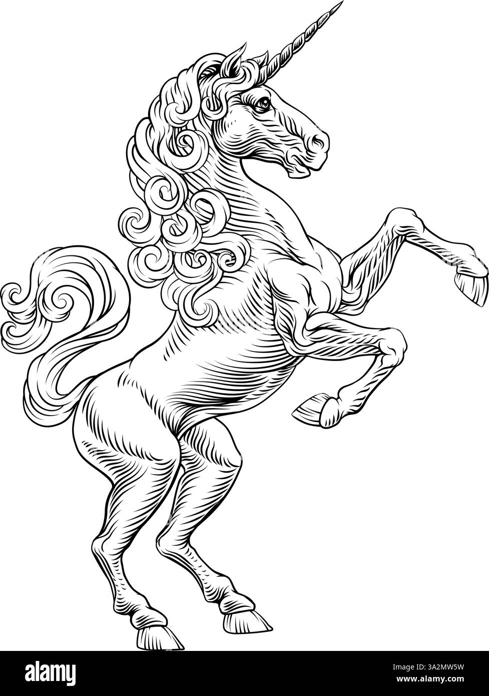 Heraldic Coat of Arms Crest Rearing Unicorn Stock Vector Image & Art ...