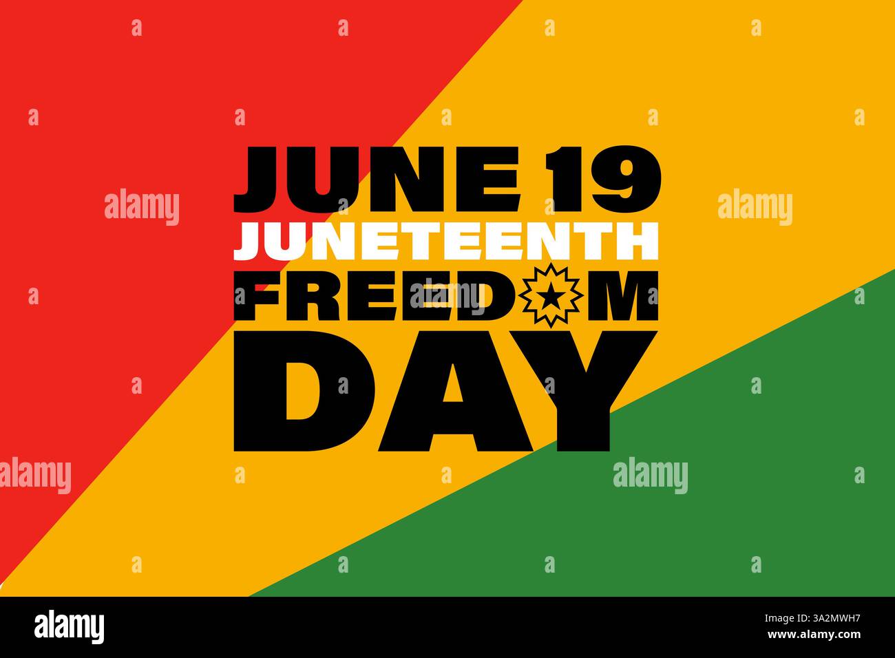 Juneteenth celebration banner. African colors flag and bold typography ...