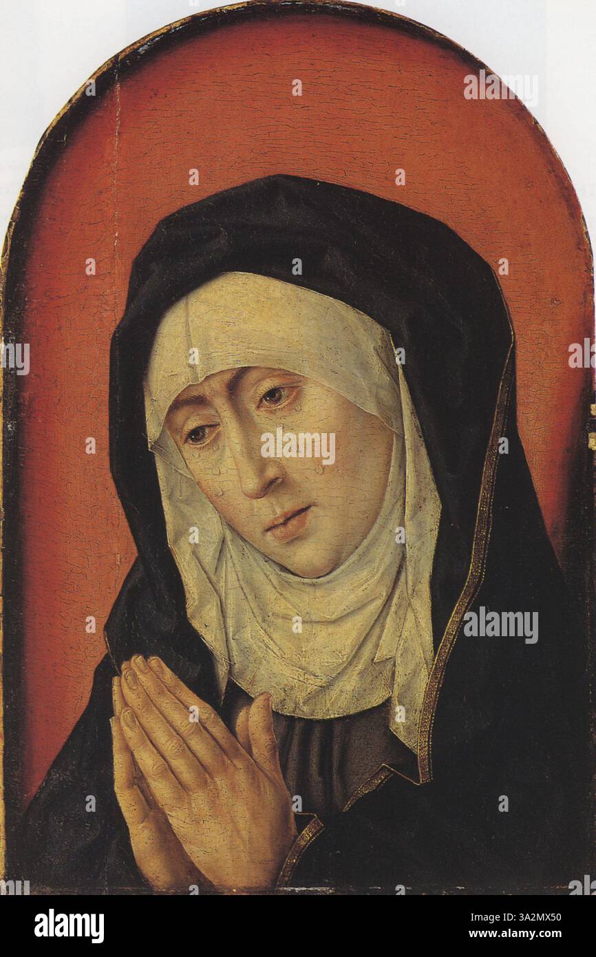 This diptych features a bust-length image of Christ crowned with thorns ...