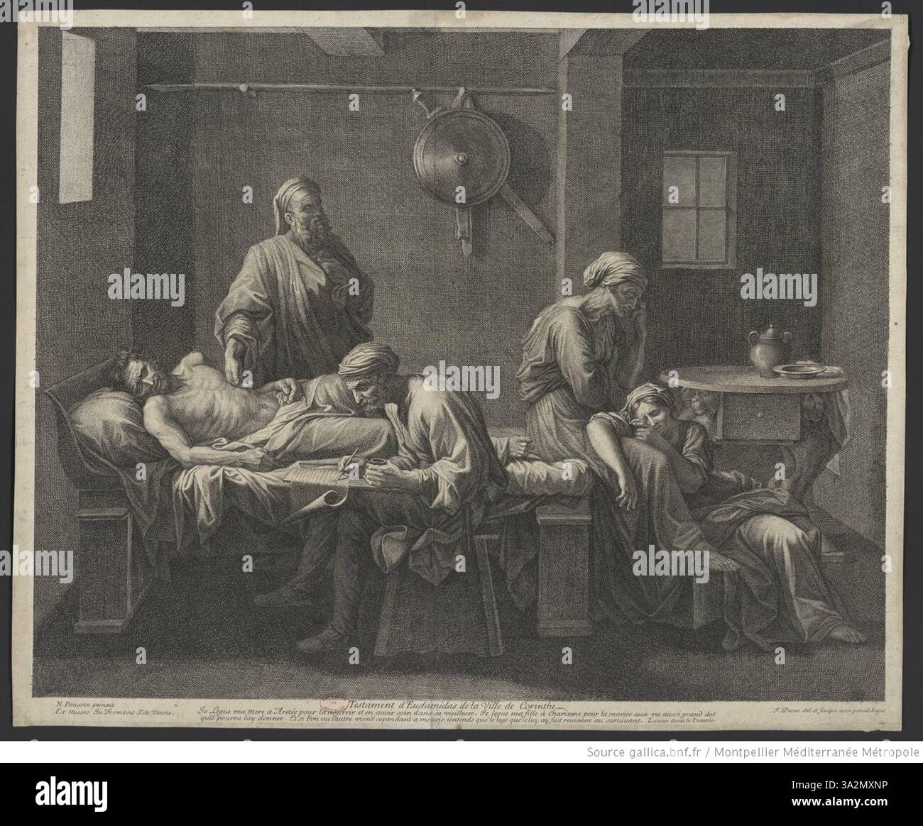 Jean Pesne’s 'Testament d'Eudamidas' depicts the biblical testament of ...