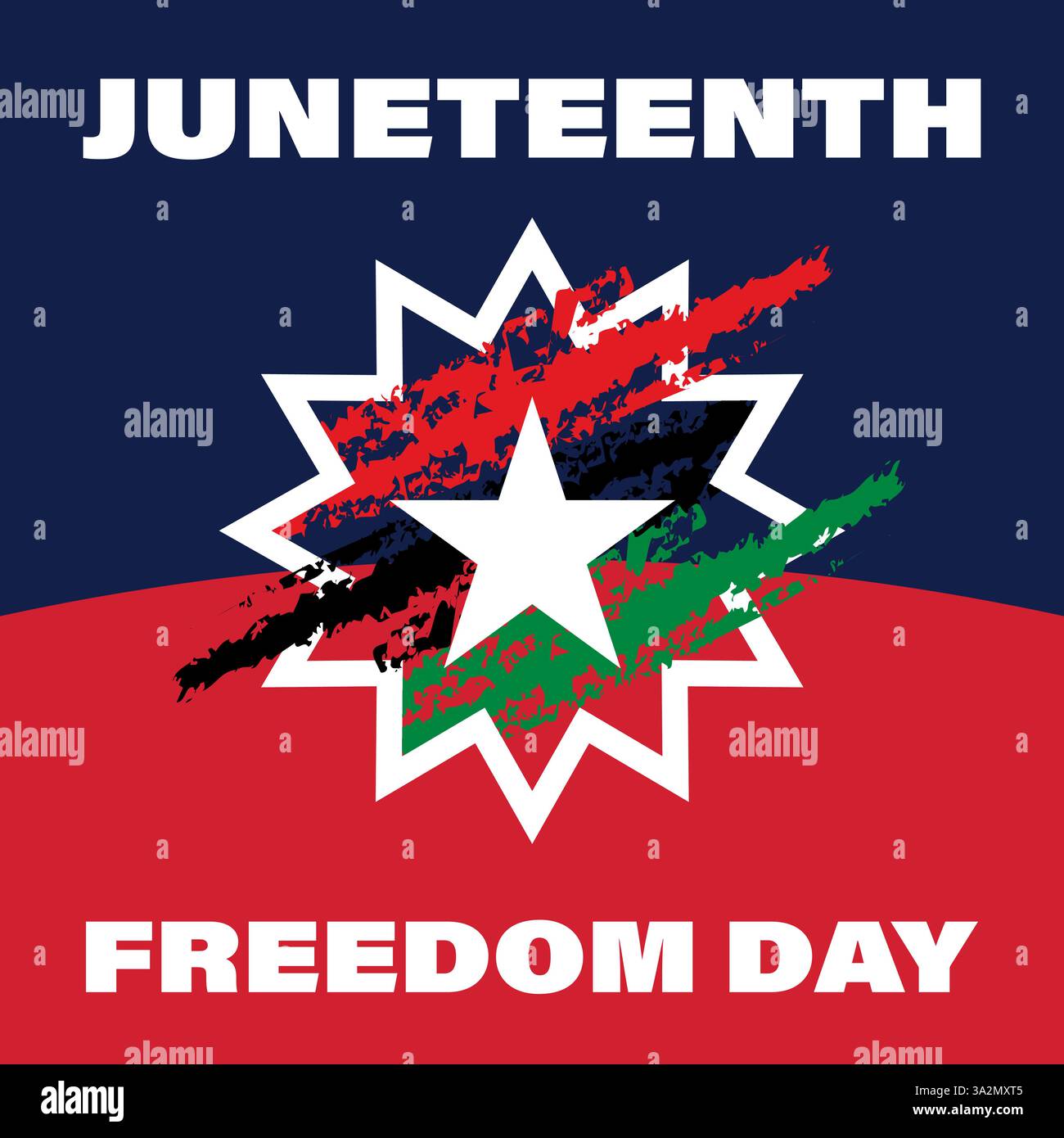 Juneteenth Freedom Celebration Banner. Square vector with bold ...