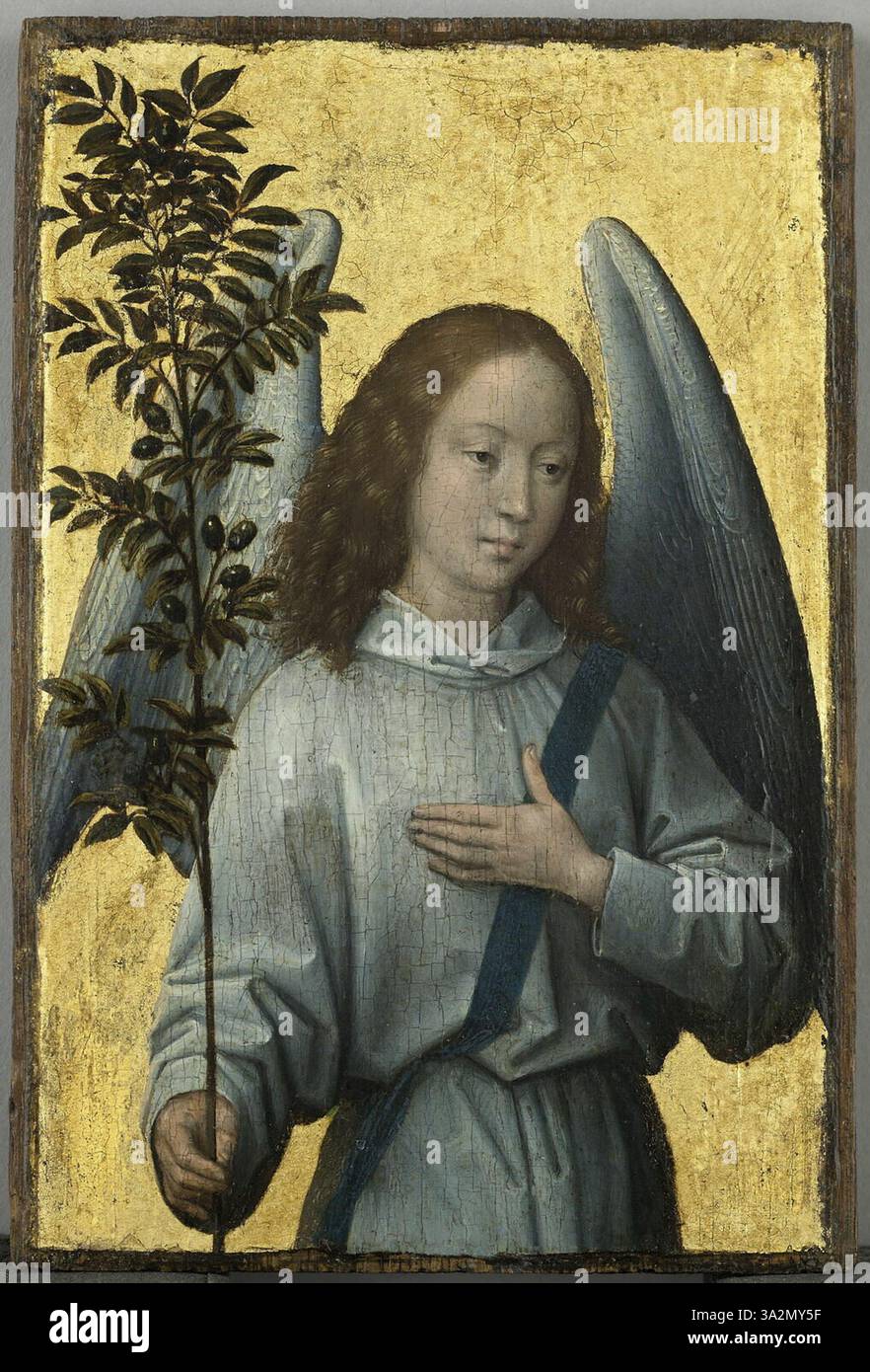 This painting by Hans Memling depicts an angel holding an olive branch ...