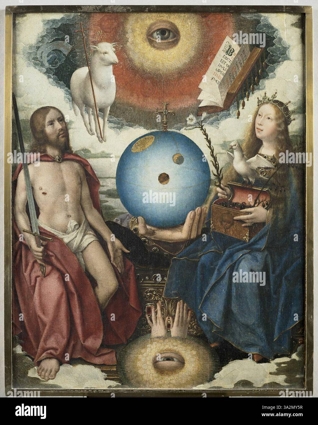 This painting by Jan Provoost portrays the cosmos under the gaze of God ...