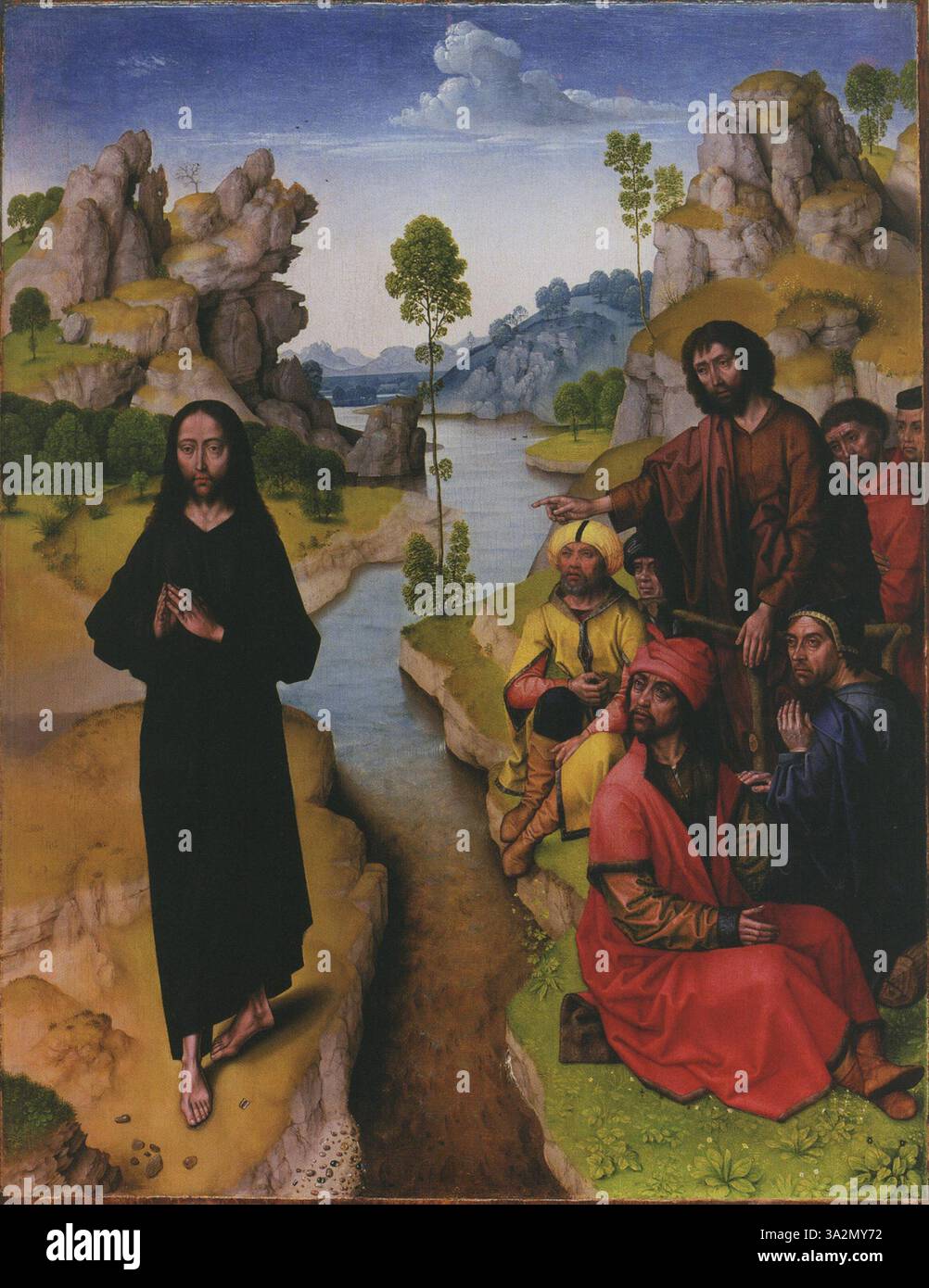This artwork by Dirk Bouts shows Jesus alongside St. John the Baptist ...