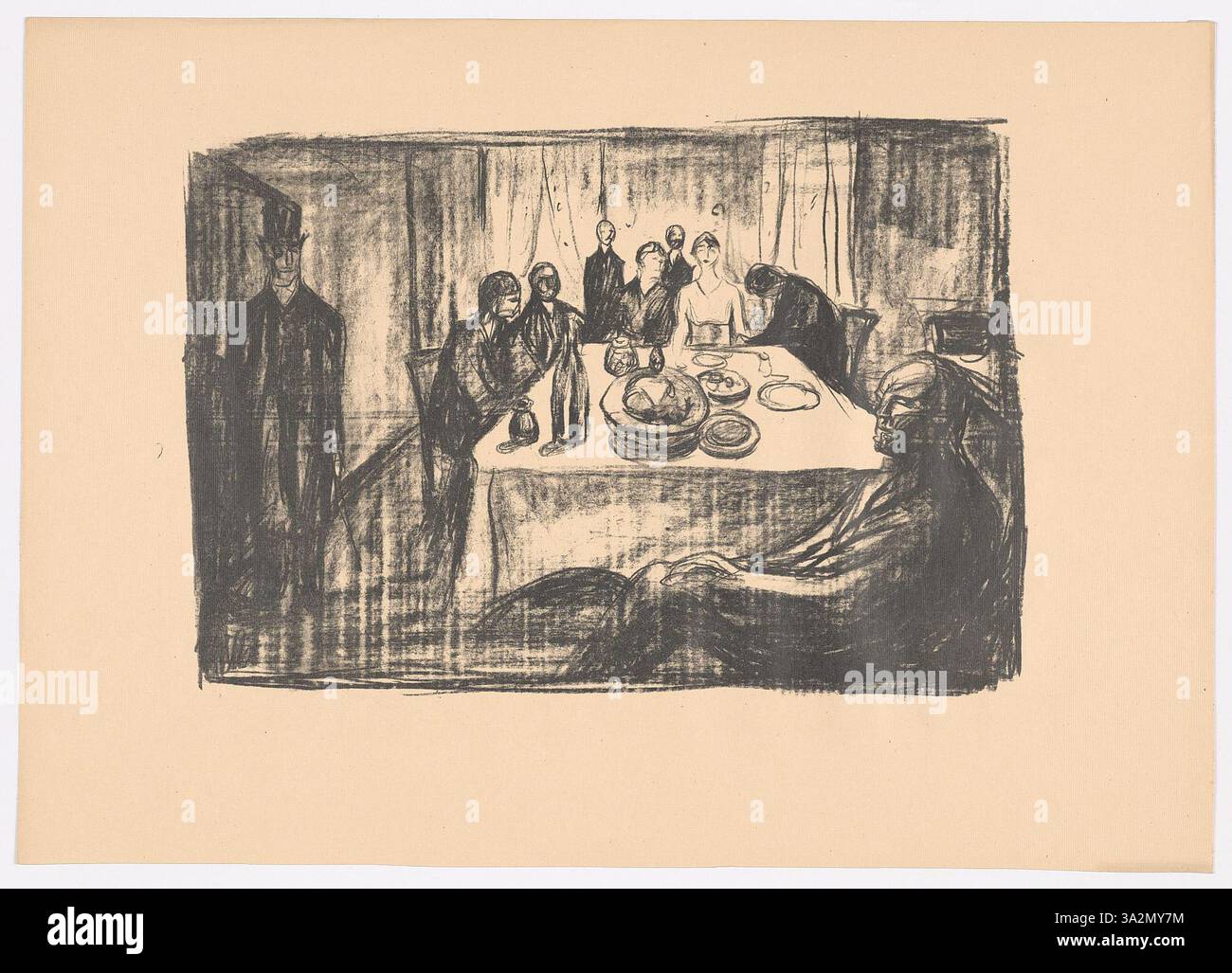 Munch’s 'The Wedding of the Bohemian' depicts a solemn wedding scene ...