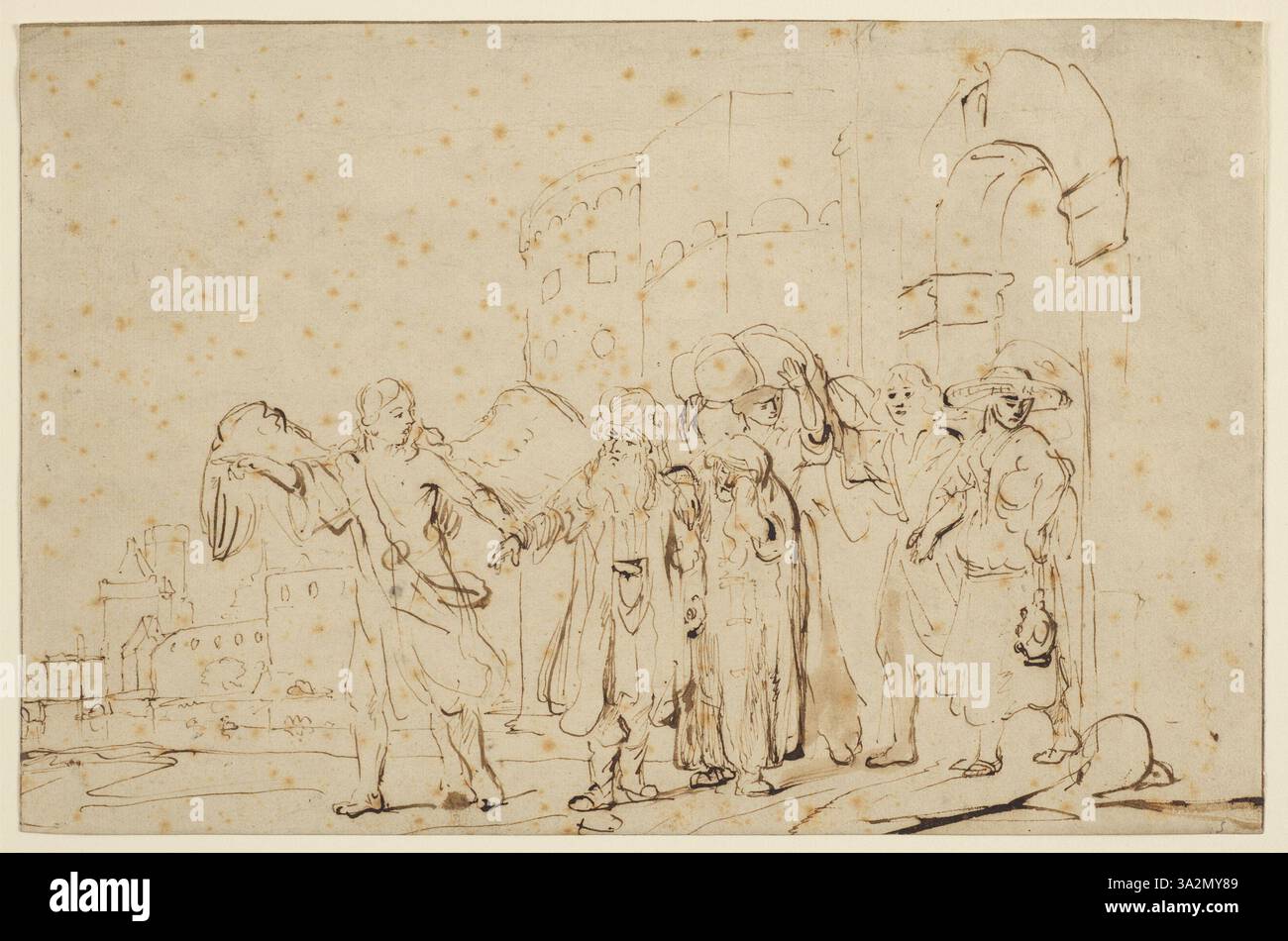 This biblical scene captures Lot and his family fleeing from Sodom ...