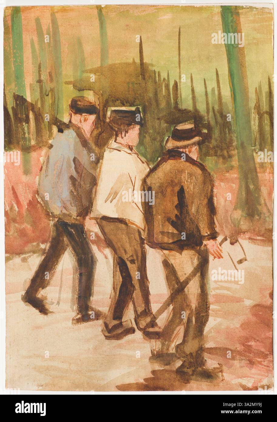 This work by Van Gogh depicts woodcutters at work, reflecting the rural ...
