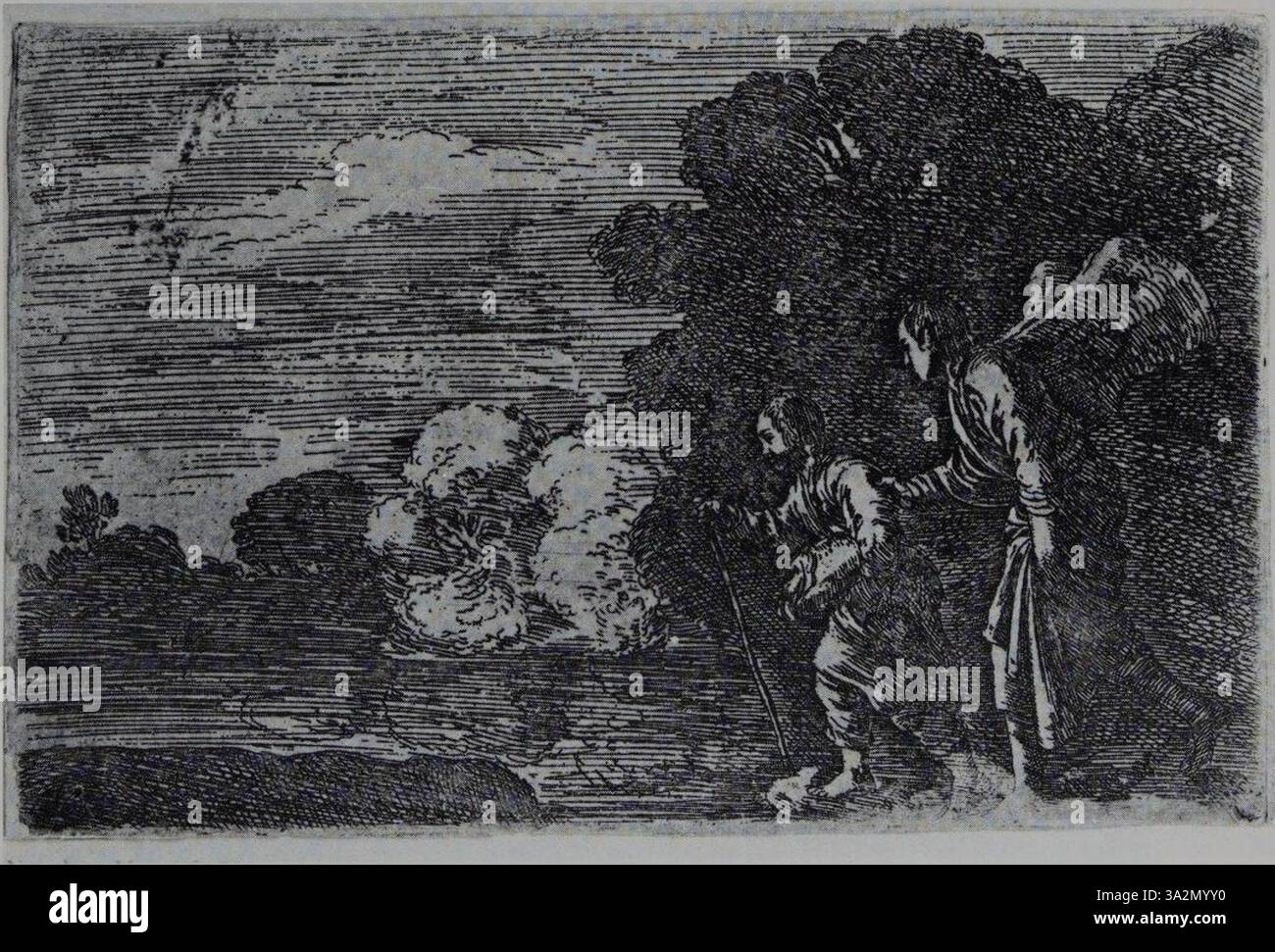 In this engraving, Adam Elsheimer portrays a historical or religious ...