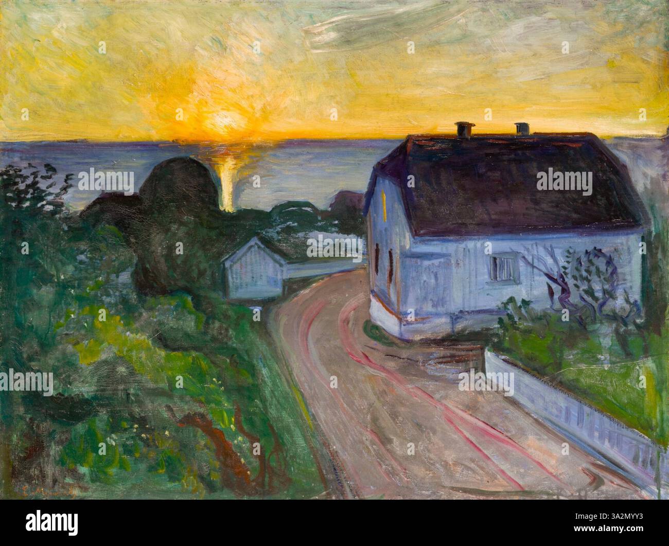 'Sunrise in Åsgårdstrand' (1893–1894) by Edvard Munch captures the ...