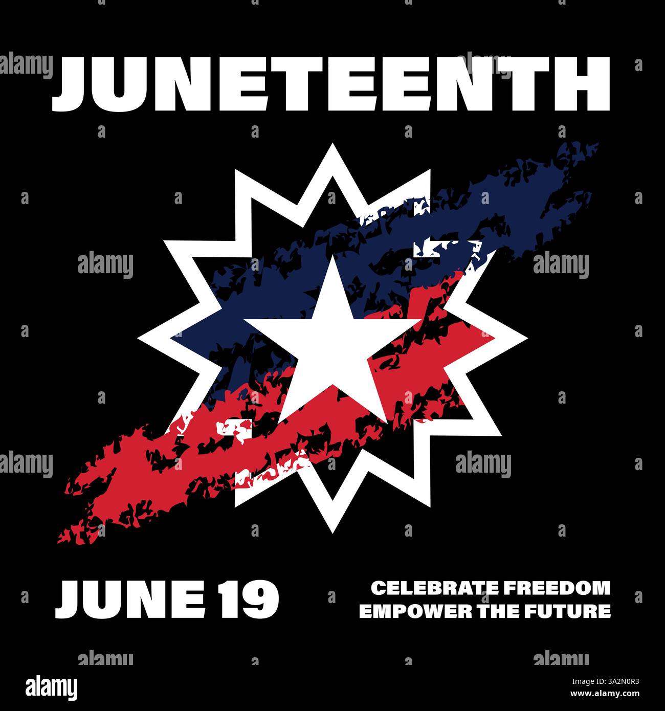 Juneteenth Freedom Celebration Banner. Square card design. Celebrate ...