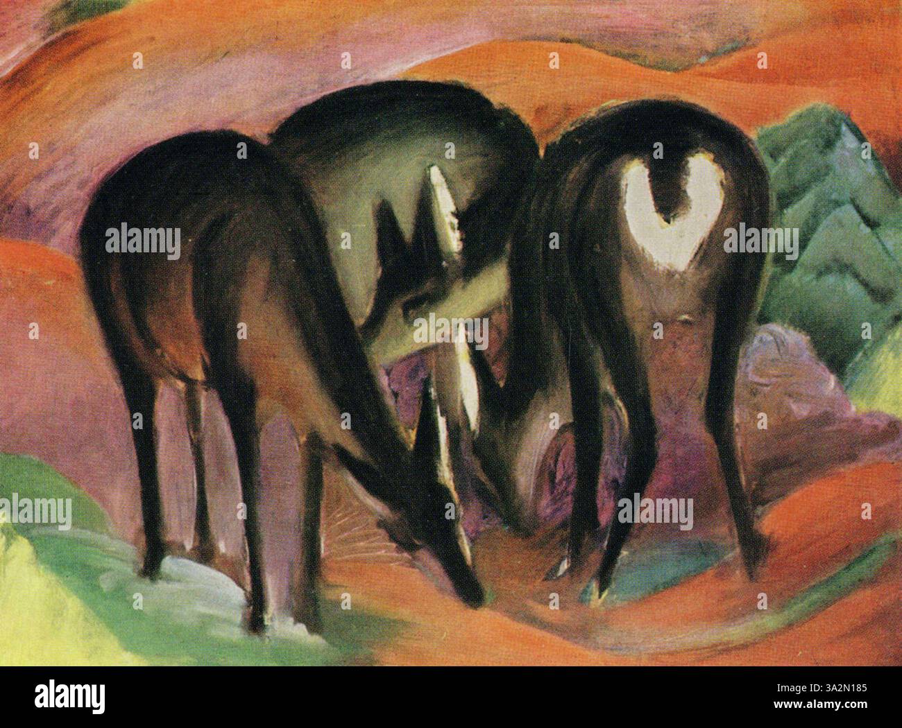 Franz Marc’s 1911 painting, 'Three Deer,' features vibrant, abstract ...