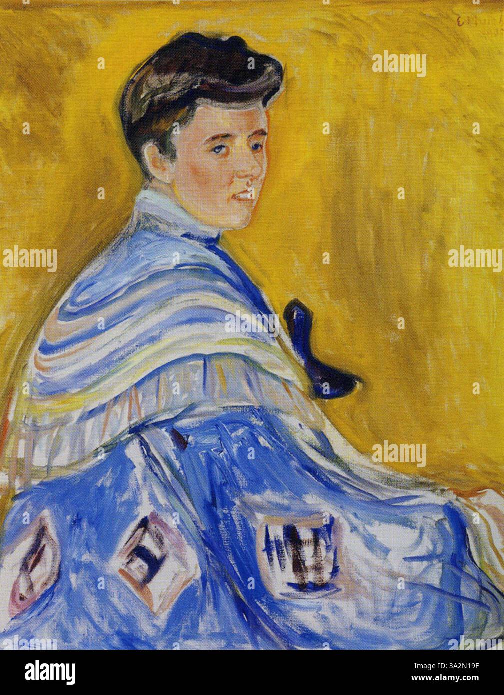 A portrait of Hanni Esche, painted by Edvard Munch in 1905. The piece ...
