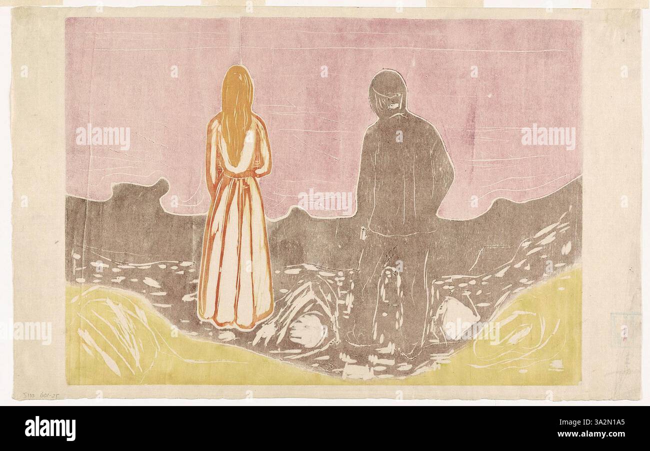 'Two Human Beings. The Lonely Ones' by Edvard Munch illustrates the ...
