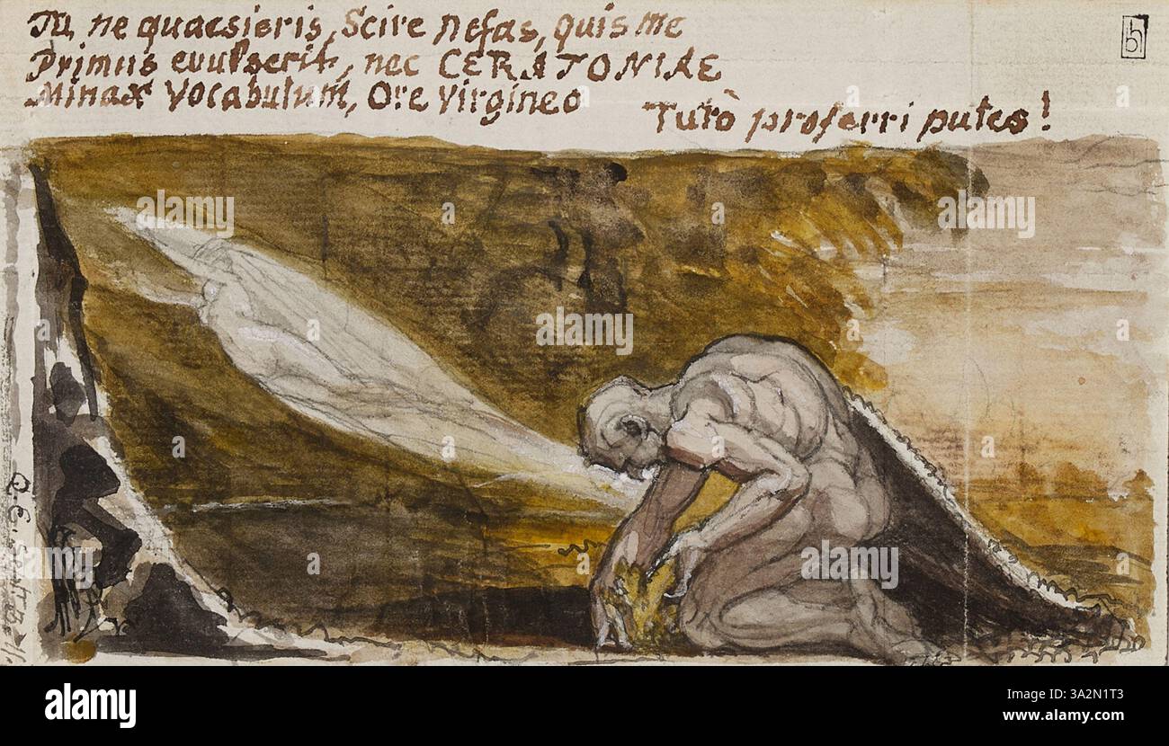 Füssli’s depiction of a kneeling figure with a spirit leaving his body ...