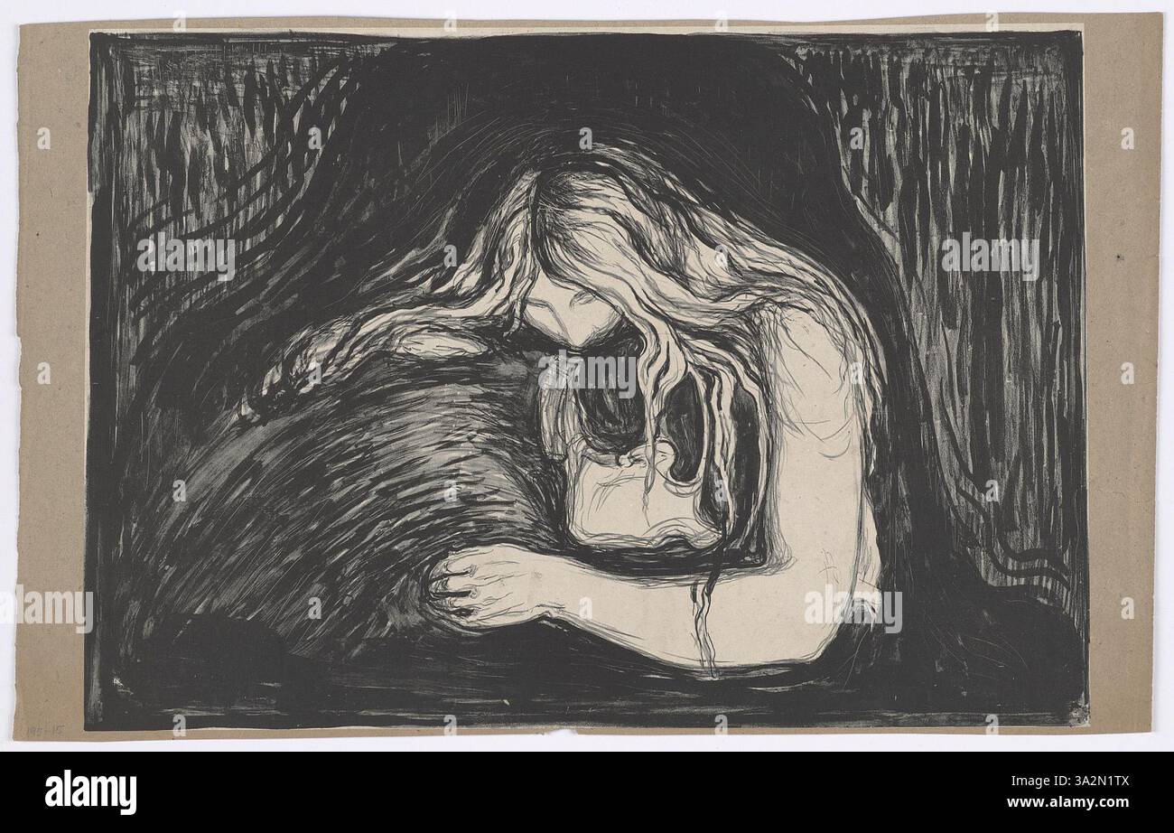 'Vampire II' by Edvard Munch captures the figures in an intimate yet ...