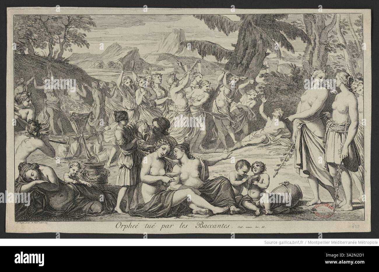 'Orphée et les Bacchantes' by Bernard Picart depicts the legendary ...