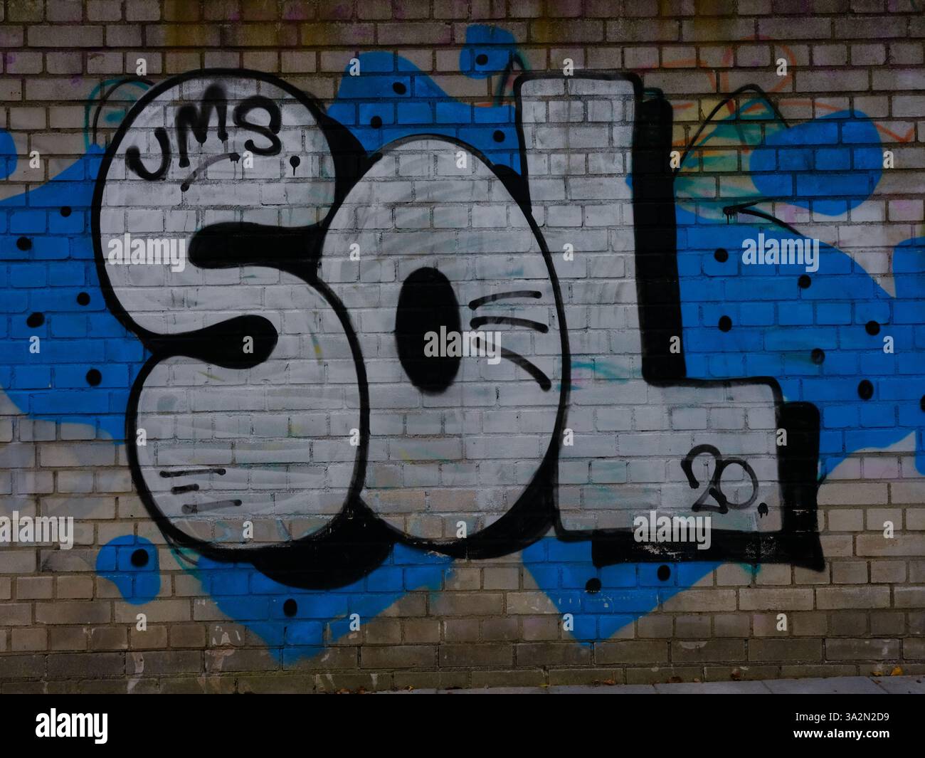 Berlin, Germany. November 17 2022. Graffiti wall. The word "Sol Stock ...