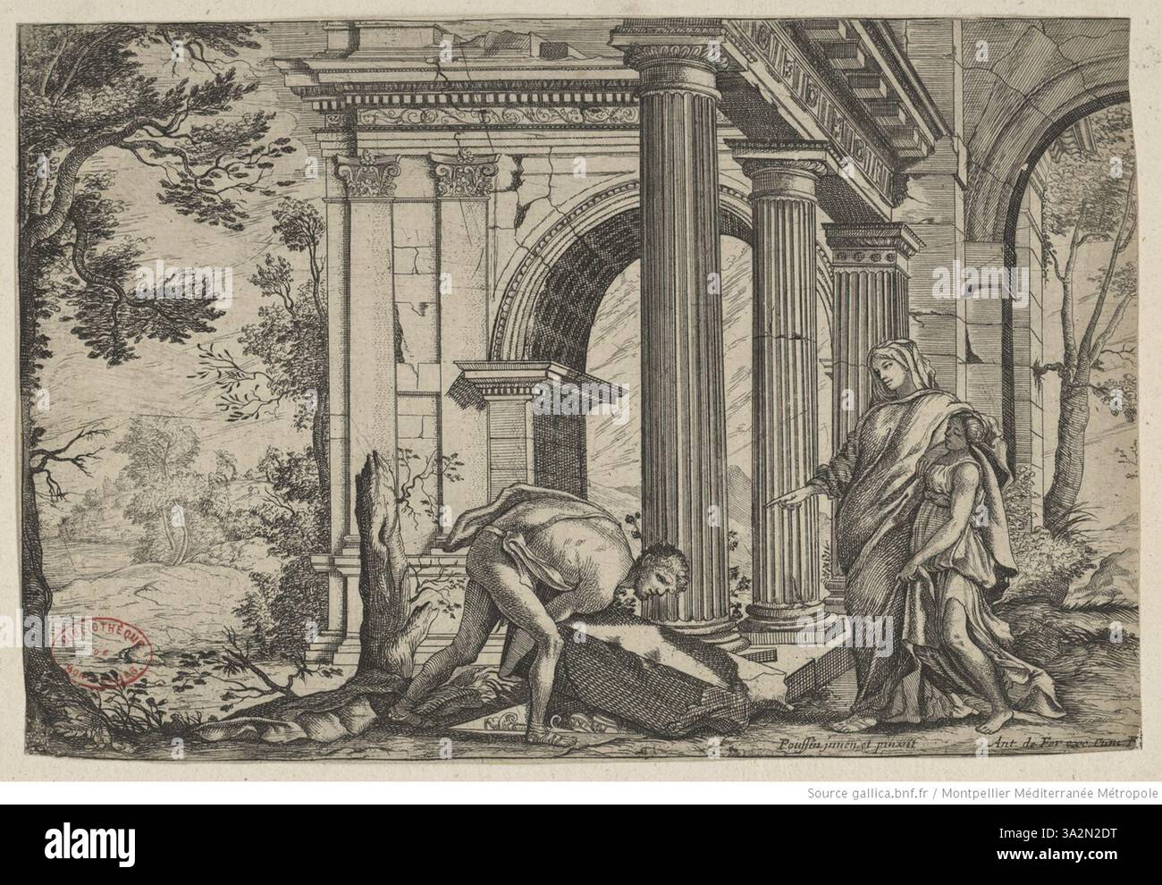 Antoine de Fer's 'Thésée exhumant' depicts the Greek hero Theseus ...