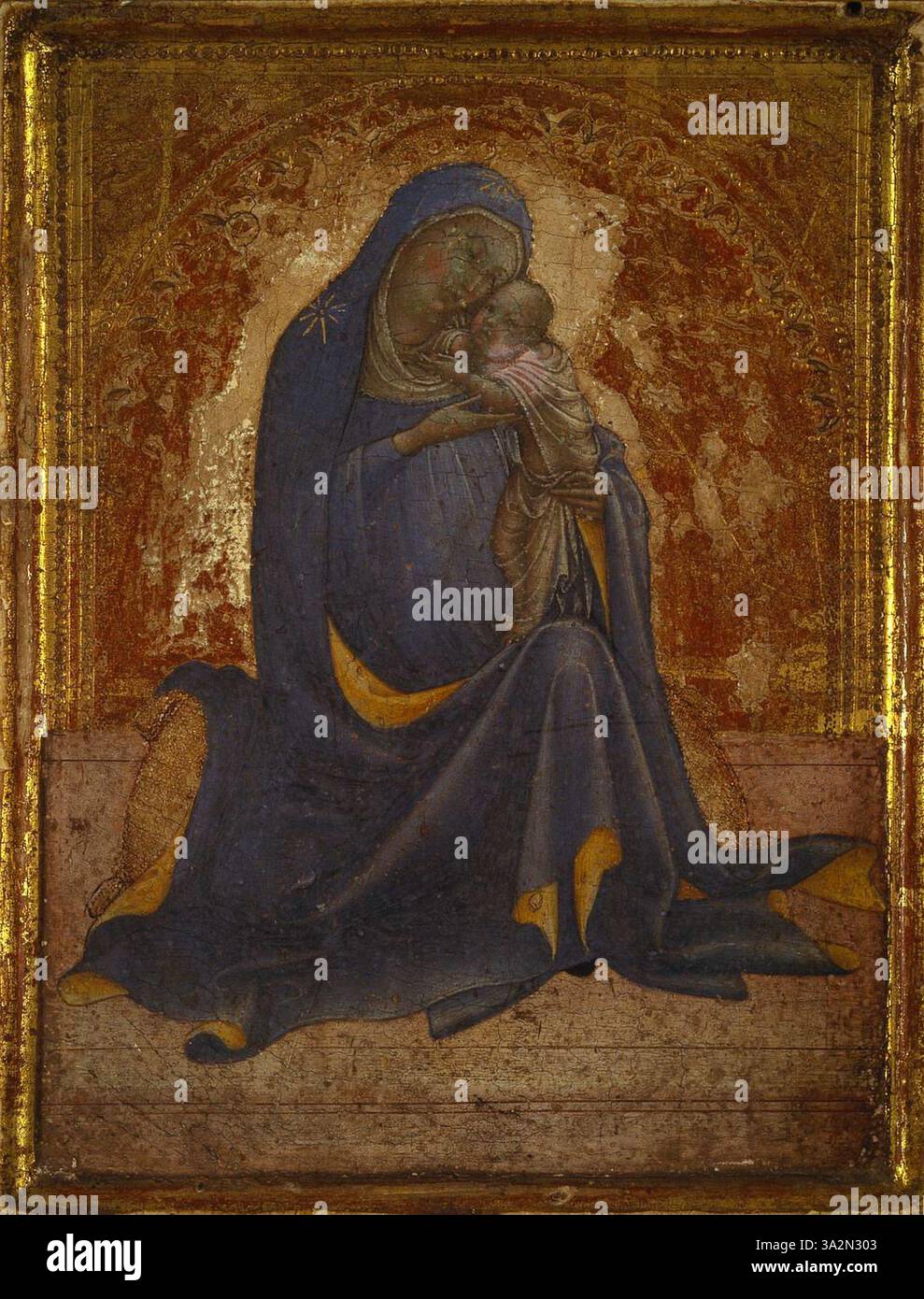 This painting by Lorenzo Monaco features the Virgin Mary holding the ...