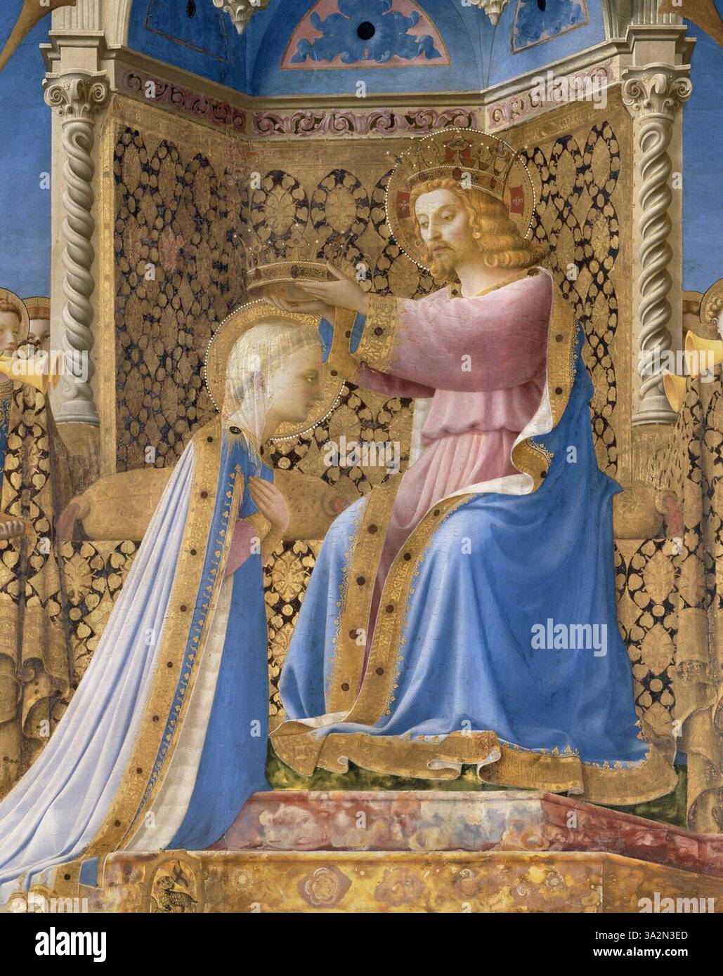 Fra Angelico’s portrayal of the Coronation of the Virgin highlights the ...