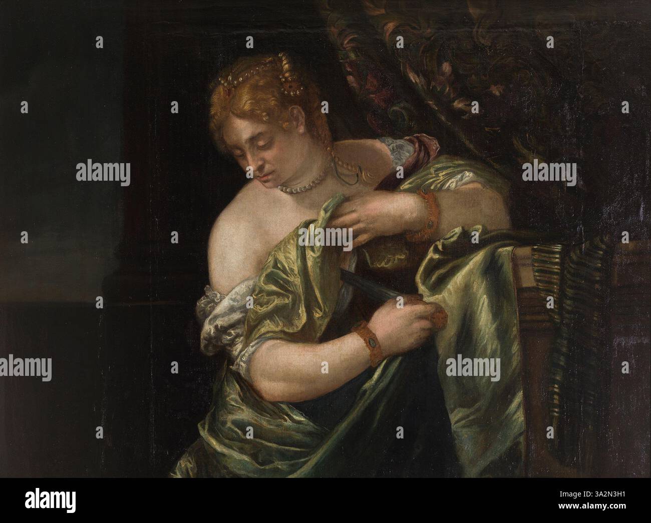 Lucretia, painted in 1740 in the Veronese style, shows the tragic ...