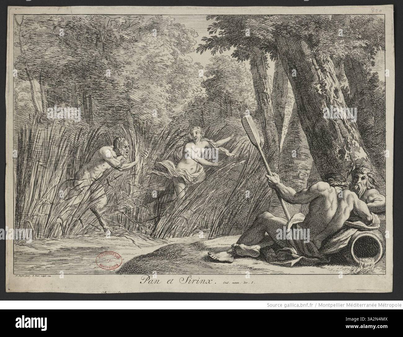 'Pan et Syrinx' by Bernard Picart depicts the myth of Pan, the god of ...