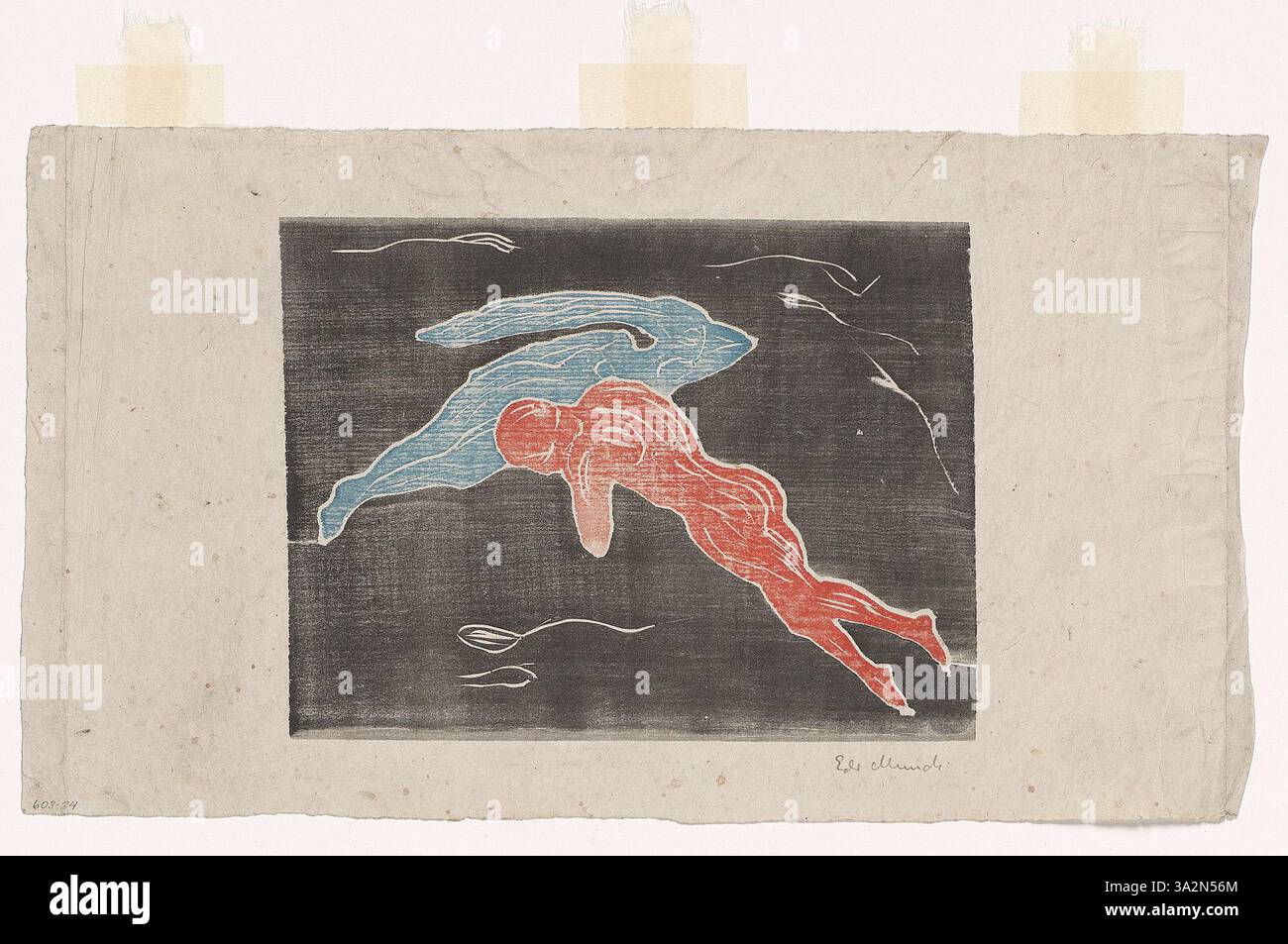 ‘Encounter in Space’ is marked by its stark contrast of dark shapes in ...