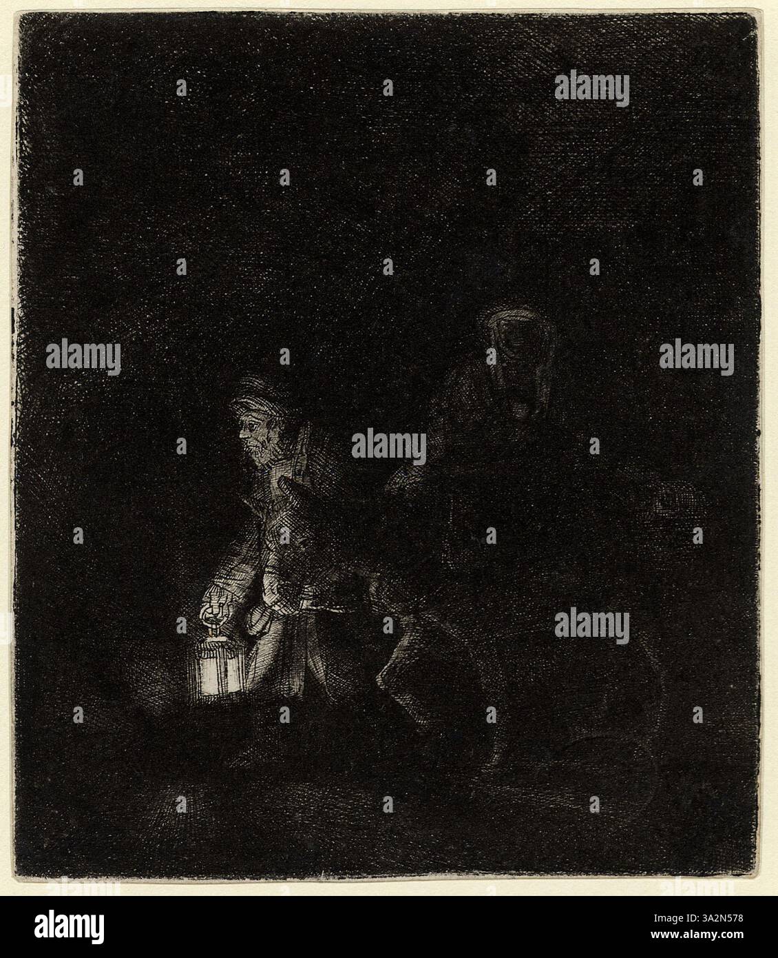 This etching by Rembrandt captures the subject with remarkable clarity ...