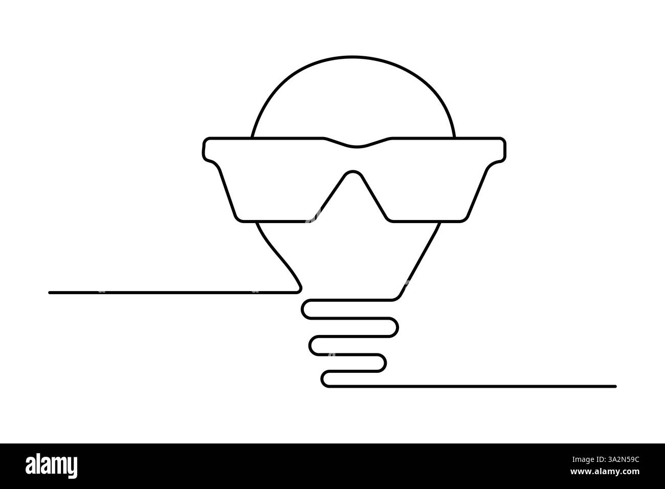 Light bulb continuous one line drawing of isolated outline vector ...