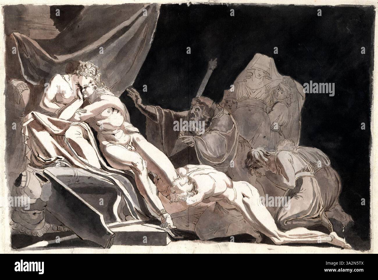 This drawing by Fuseli illustrates the figure of Meleager from Homer’s ...