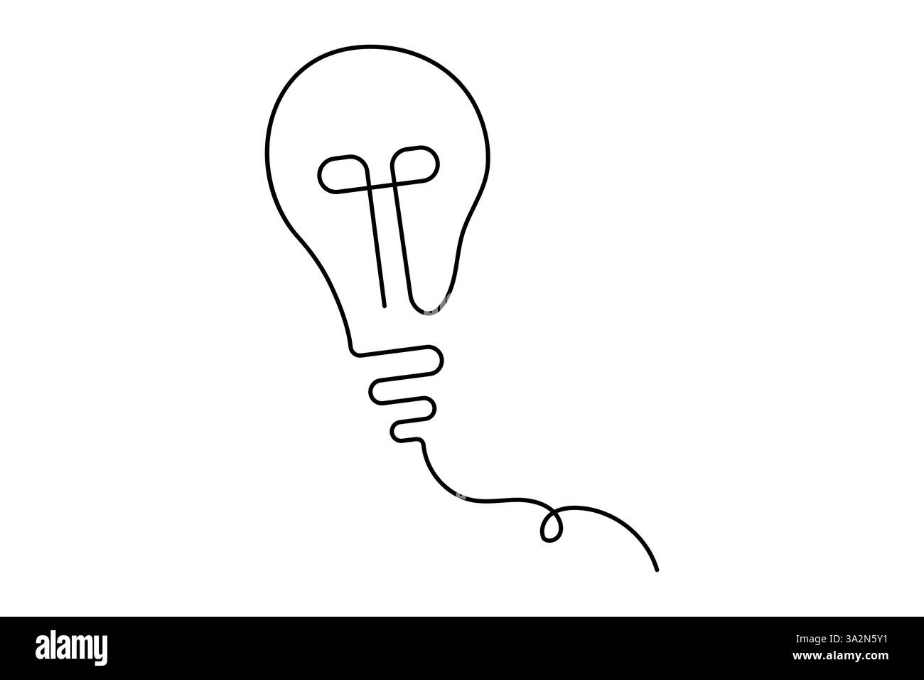 Light bulb continuous one line drawing of isolated outline vector ...