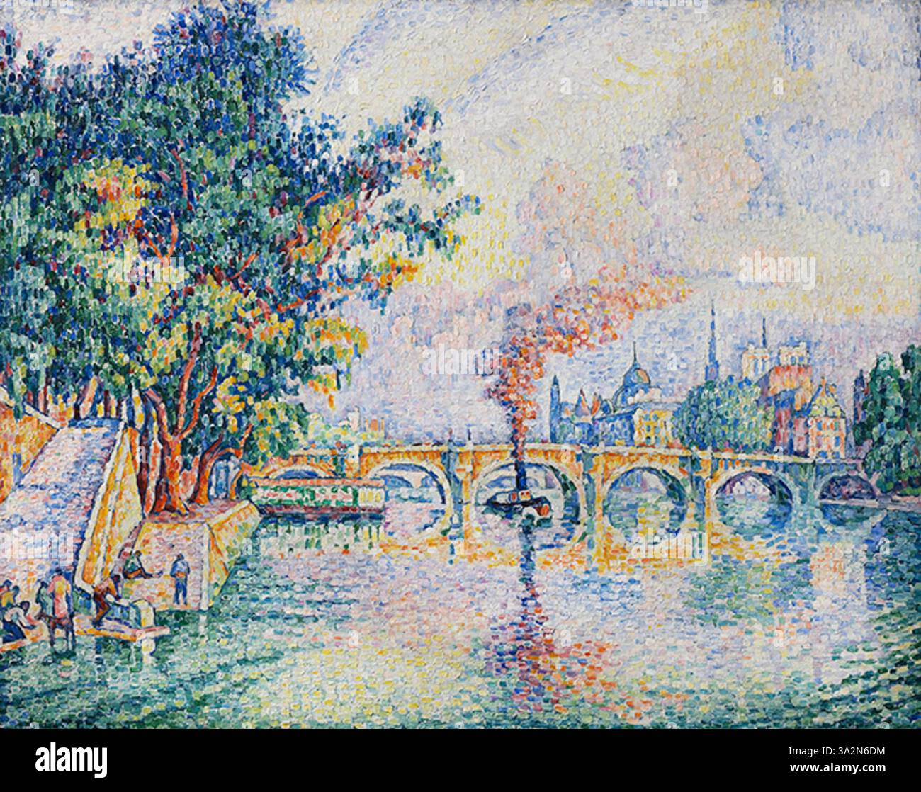 'Le Pont-Neuf, Paris' by Paul Signac showcases the famous Pont-Neuf ...