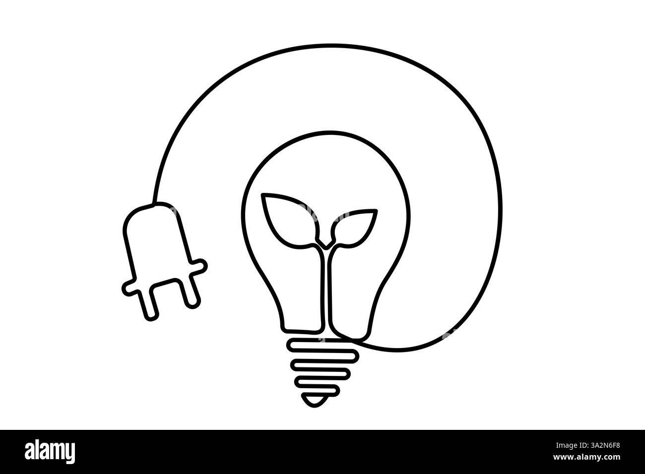 Light bulb continuous one line drawing of isolated outline vector ...