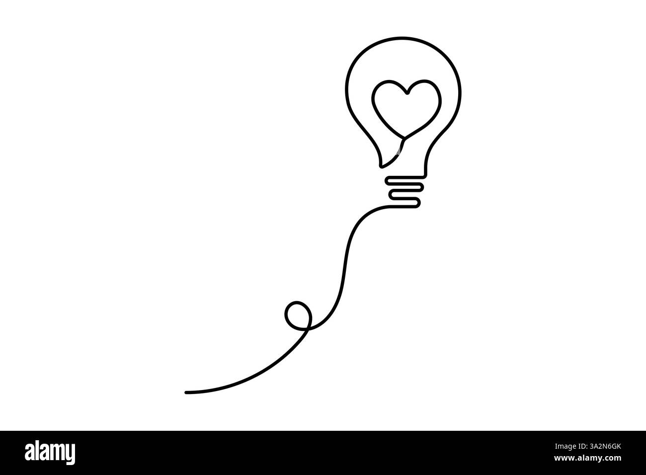 Light bulb continuous one line drawing of isolated outline vector ...