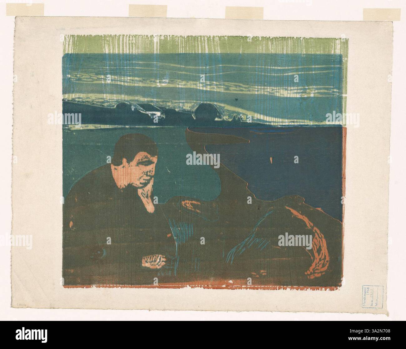 In this rendition of 'Evening. Melancholy I,' Edvard Munch portrays a ...