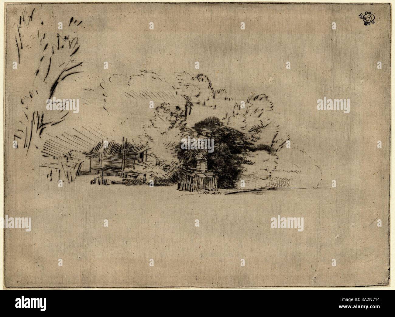 In this etching, Rembrandt uses light and shadow to create a sense of ...