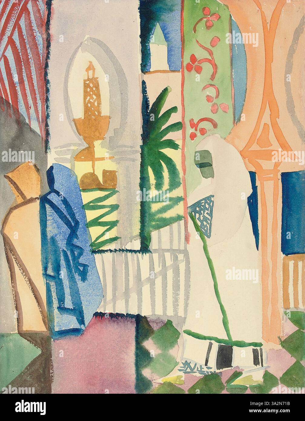 'In der Tempelhalle' (In the Temple Hall) by August Macke shows figures ...