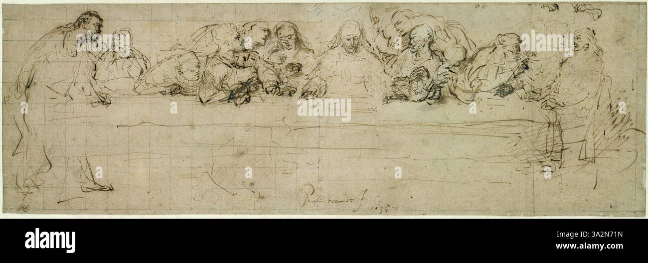 This study by Rembrandt is based on Leonardo da Vinci’s famous 'Last ...