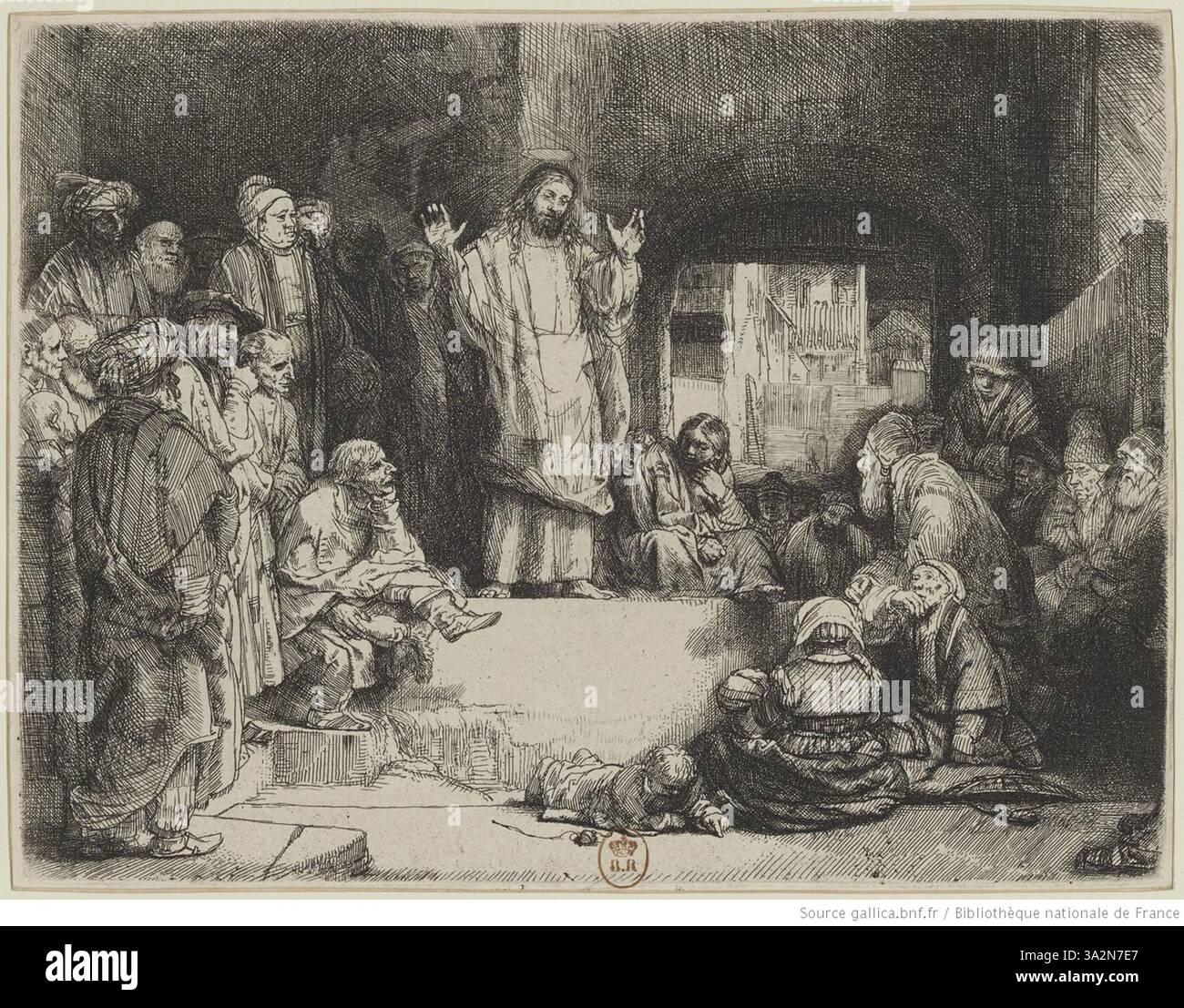 This artwork by Rembrandt, identified as btv1b10522080n, demonstrates ...