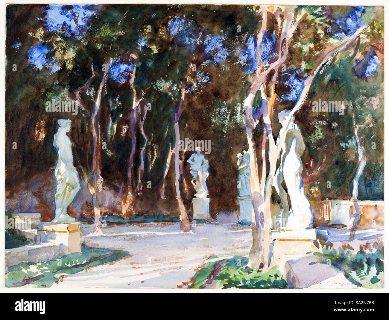 *Shady Paths, Vizcaya*, painted by John Singer Sargent in 1917 ...